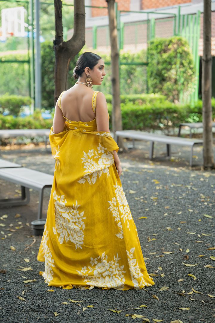 Haldi Peela Lehenga Set | Sweta Desai Design