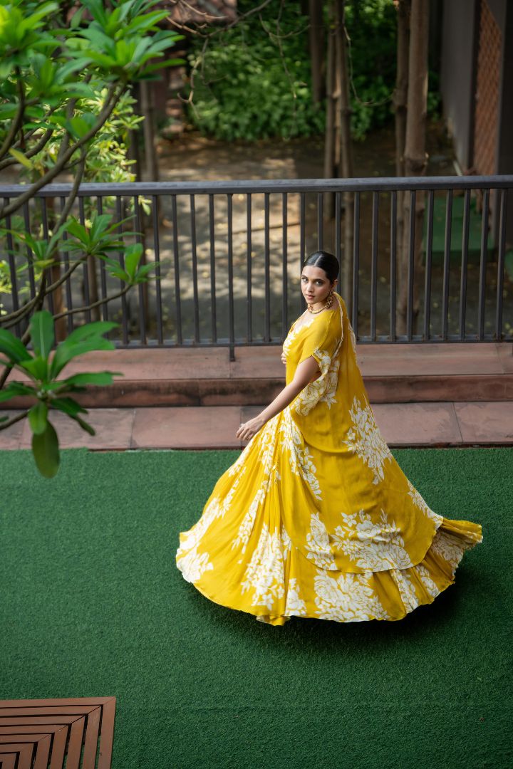 Haldi Peela Lehenga Set | Sweta Desai Design